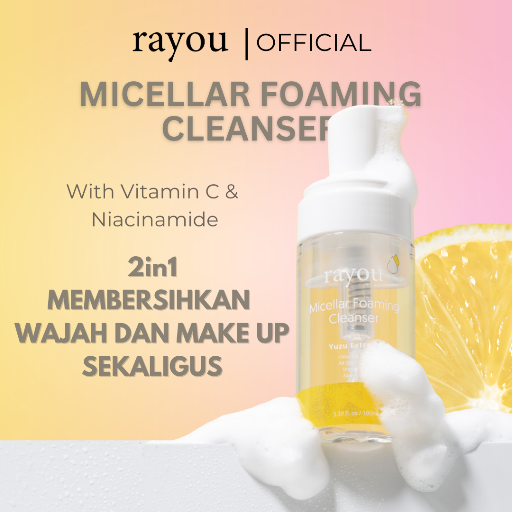Jual PROMO RAYOU brightening micellar foaming cleanser yuzu dan ...
