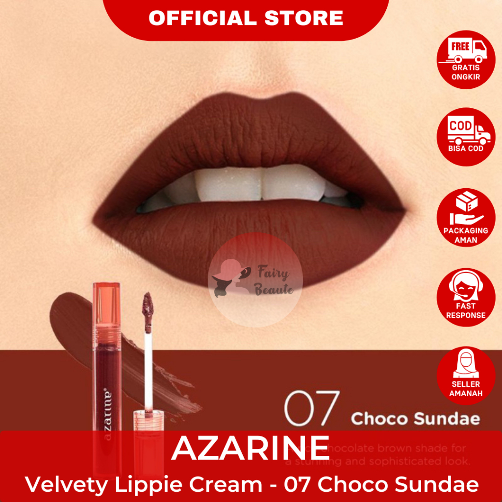 Jual AZARINE VELVETY LIPPIE CREAM LIP CREAM RED VELVET AZARIN TINT ...