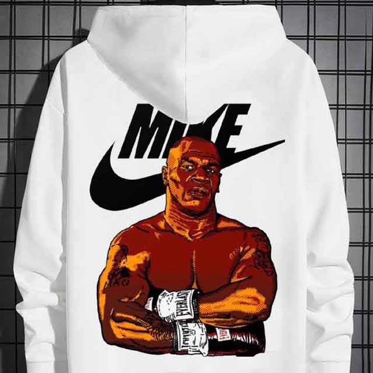 Jual Jaket Hoodie Mike Tyson - MIKE LOGO Hoodie White Casual Unisex ...