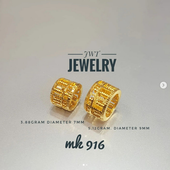 Jual LIONTIN EMAS MODEL SEMPOA RING BULAT BISA GERAK MAS 916 - BESAR ...