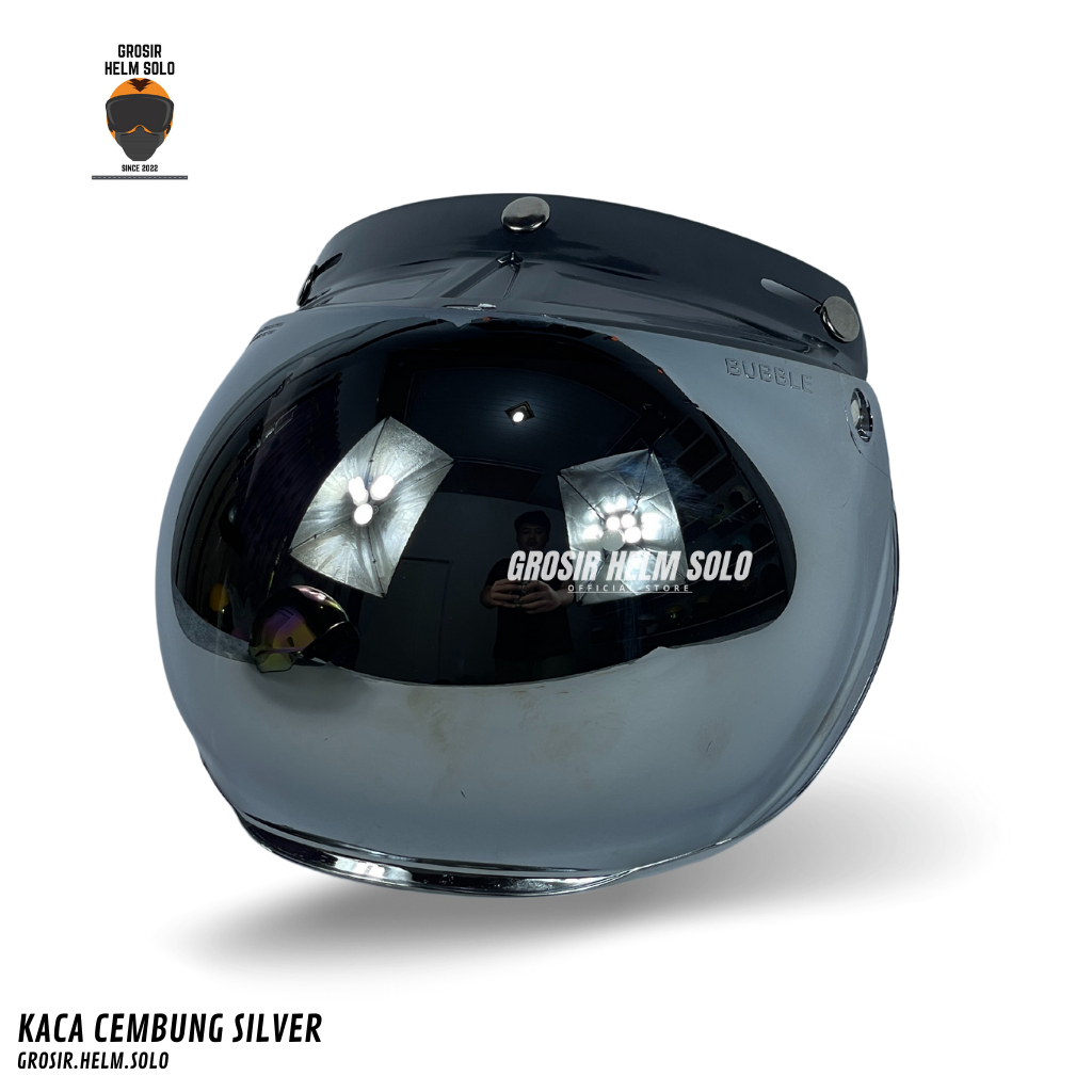 Jual KACA HELM BOGO MODEL CEMBUNG WARNA SILVER / PELANGI / SMOKE ...