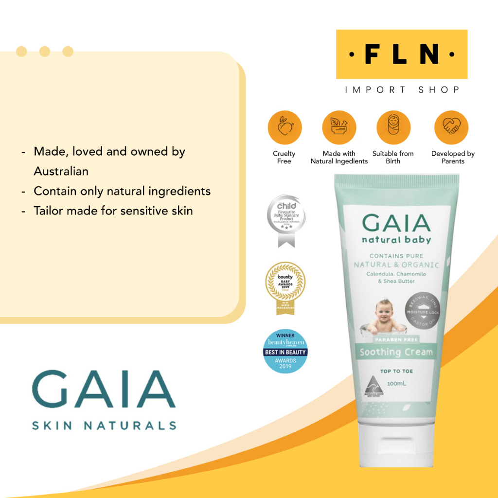 Jual Gaia Natural Baby Skin Soothing Cream 100mL | Shopee Indonesia