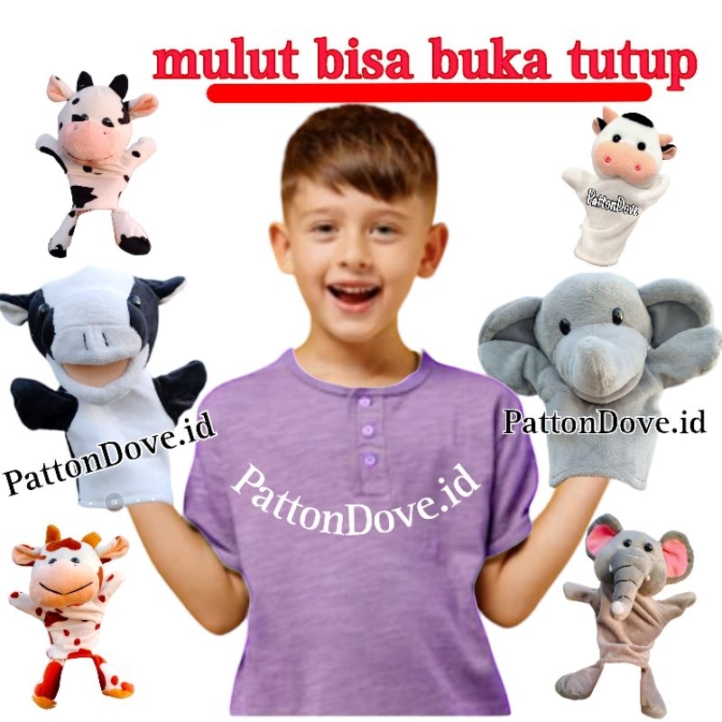 Jual BONEKA TANGAN COW SAPI MOO PREMIUM HAND PUPPET ANIMAL BINATANG ...