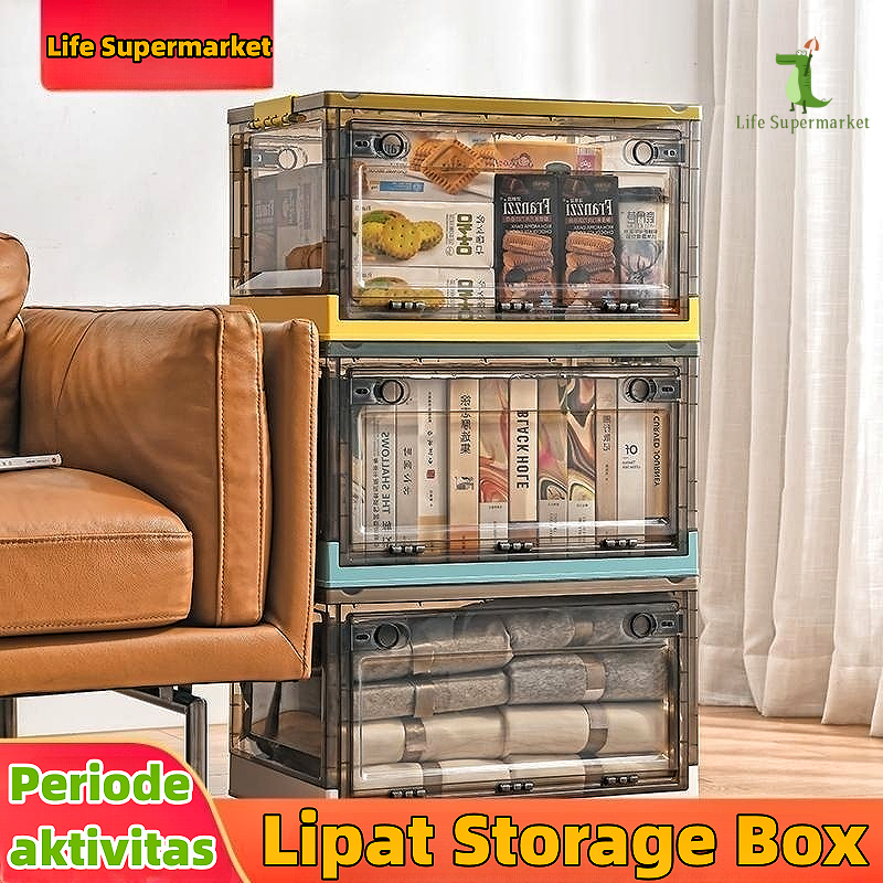 Jual Lipat Storage Box Transparant Container Box kotak Penyimpanan ...