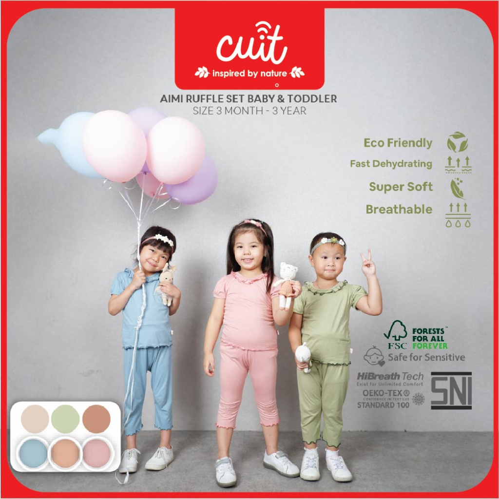 Jual CUIT Baby 3 Bulan - 3 Tahun Aimi Setelan Pendek Panjang Ruffle ...