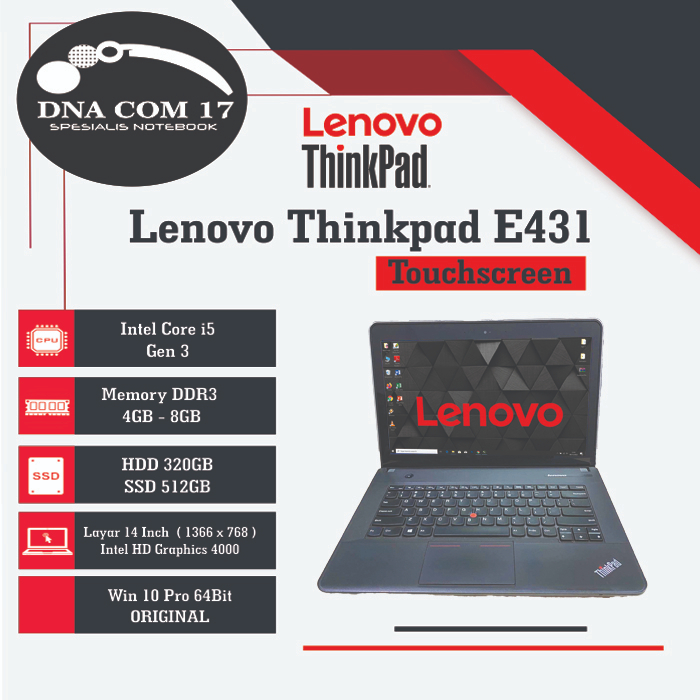 Jual Lenovo Thinkpad E431 Core i5 Gen 3 | 8GB | 512GB Murah / Berkualitas / Bergaransi | Shopee ...