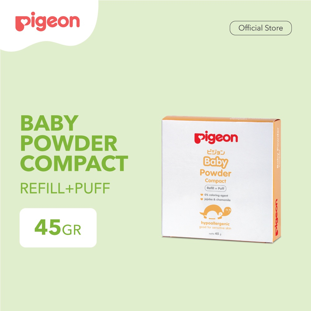 Jual Pigeon Baby Compact Powder Cake Full || Refill + Puff 45gr II ...