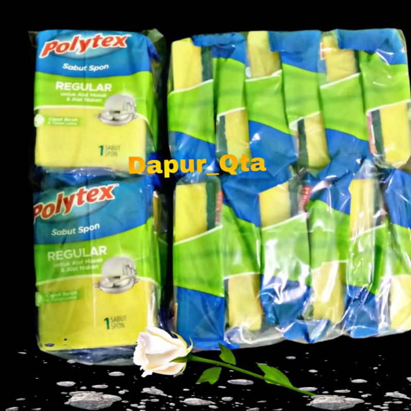 Jual Polytex Sabut Spon Cuci Piring Regular/Spons Cuci Piring/Spon/Sponge -12 pcs | Shopee Indonesia