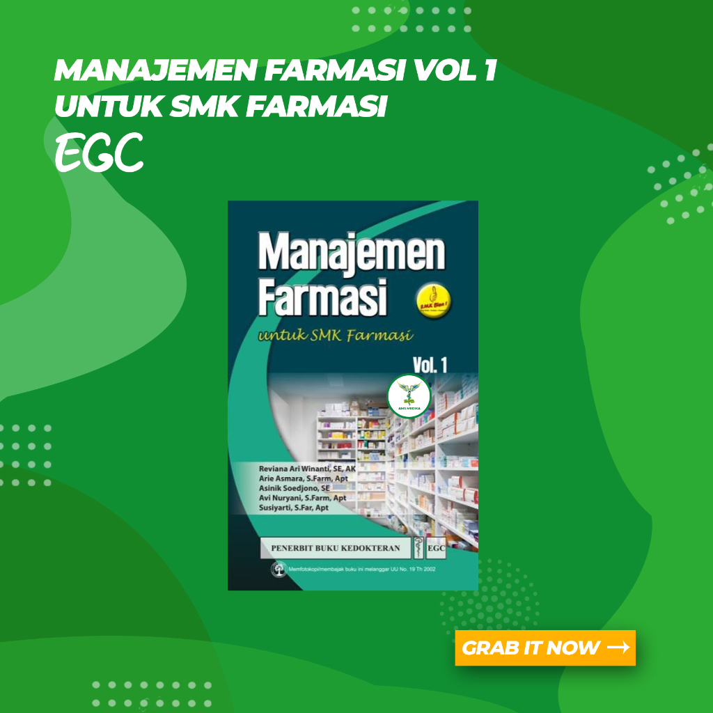 Jual Buku Manajemen Farmasi Untuk SMK Farmasi Vol 1 EGC | Shopee Indonesia