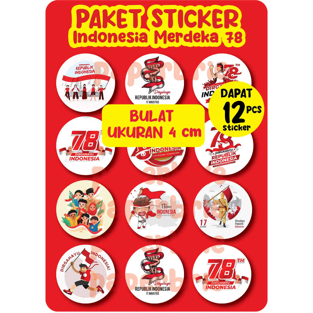 Jual Paket Sticker HUT RI Merah Putih - Indonesia Merdeka 78, Bendera ...