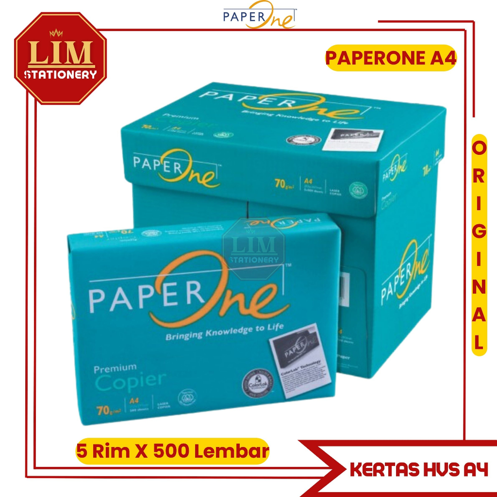 Jual Kertas Hvs A4 75gsm Paperone 5rim Shopee Indonesia