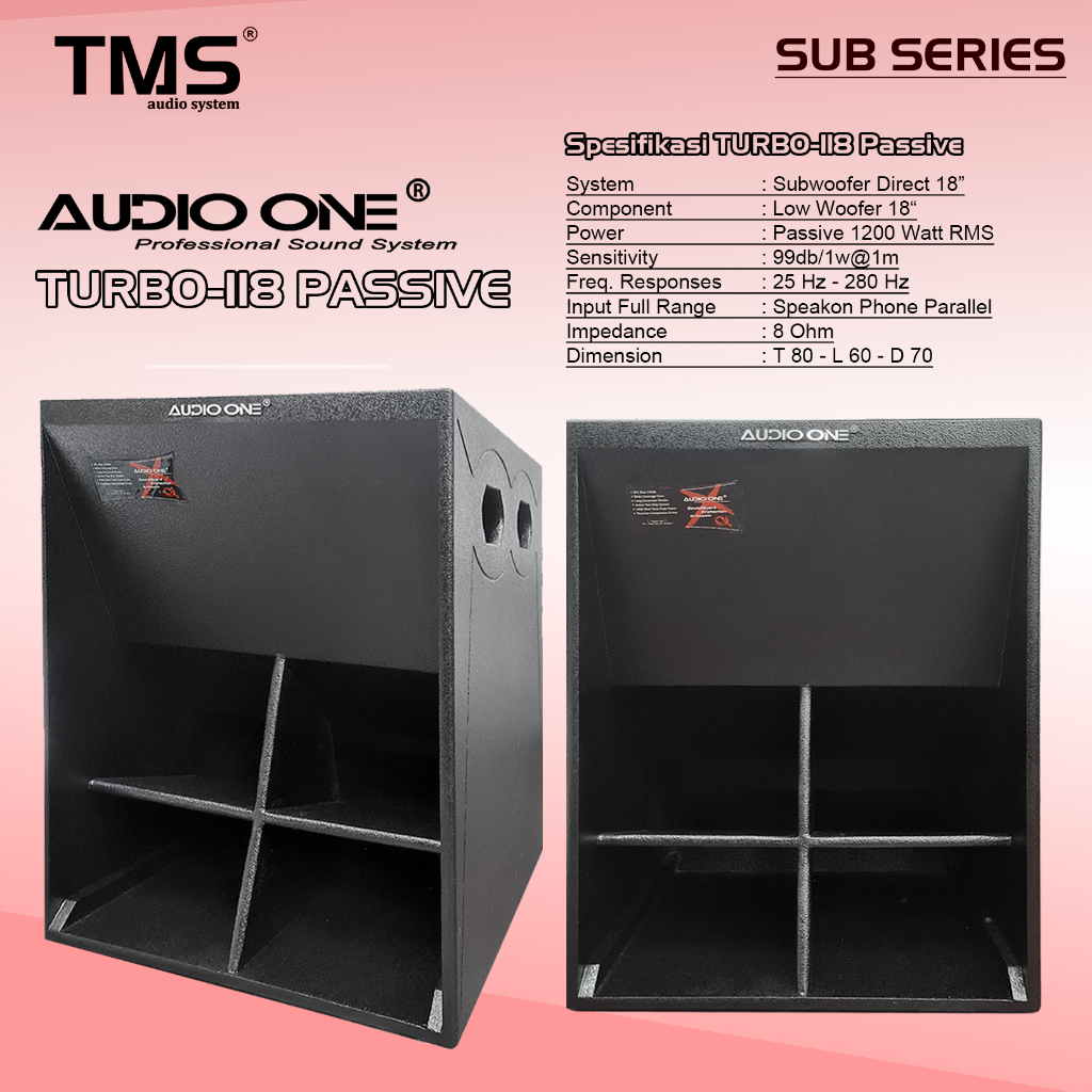 Jual ( 1BOX ) SUBWOOFER PASSIVE TURBO 18 INCH AUDIO ONE ORIGINAL ...