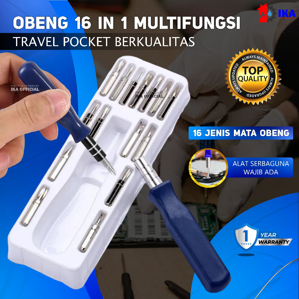 Jual Obeng Set 16 in 1 Mata Mini Multifungsi Serbaguna Screw Driver HEX ...