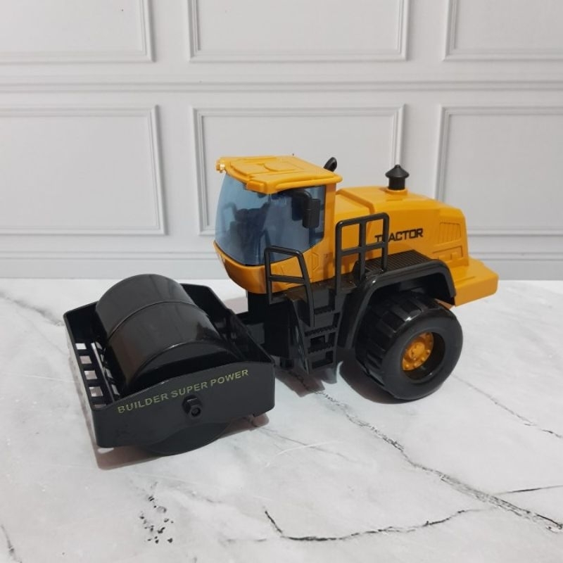 Jual Mainan Diecast Mobil Road Roller Kontruksi - Mainan Traktor Roller ...