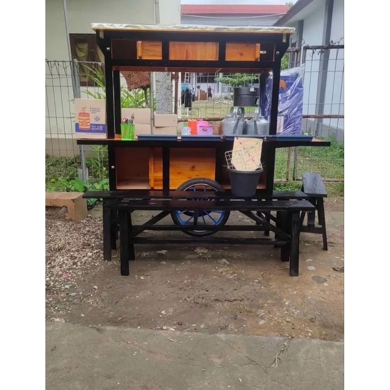 Jual Gerobak/rombong angkringan full set lis hitam | Shopee Indonesia
