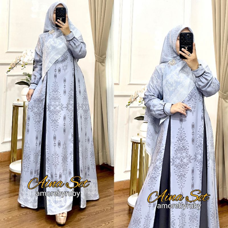 Jual AINA DRESS AMORE BY RUBY ORI DRESS MUSLIM BAJU WANITA DRESS BUSUI ...