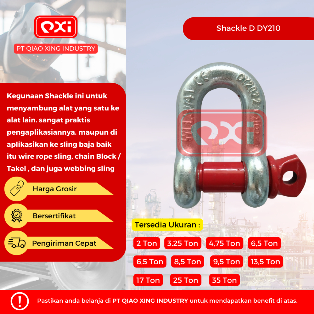 Jual Shackle D DY210 / Segel Dee Screw Pin 6,5 TON | Shopee Indonesia