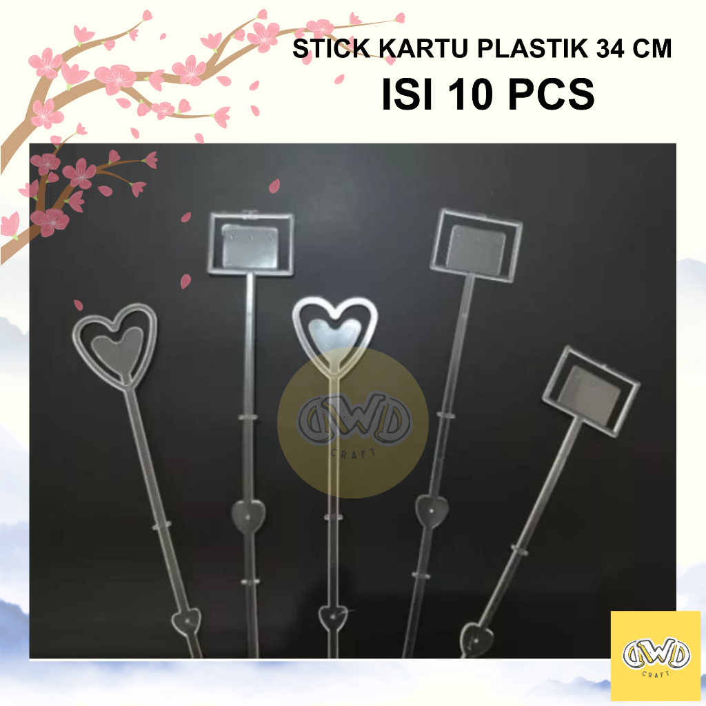 Jual Stick Kartu Plastik Buket Bunga / Stick Card Love & Bulat / Holder ...