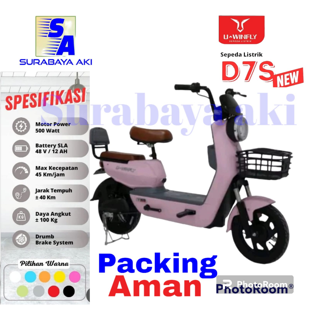 Jual SURABAYA U WINFLY DRAGONFLY 7S 48V UWINFLY D8S 12AH SEPEDA LISTRIK ...