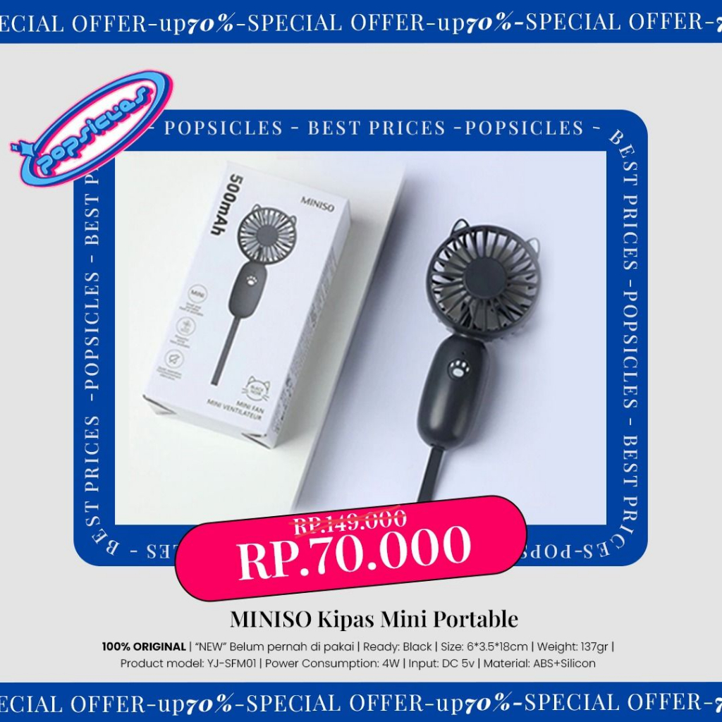 Jual MINISO Kipas Mini Portable | Shopee Indonesia
