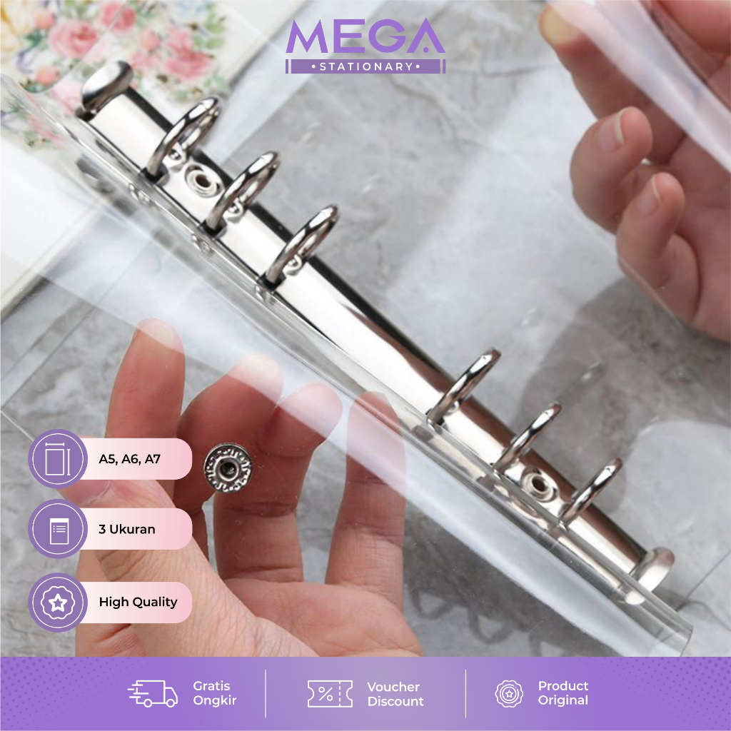 Jual Buku Binder A5 A6 A7 6 Ring Transparan Binder Cover Notebook ...