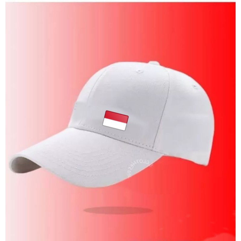 Jual Topi baseball hitam putih motif sablon bendera Indonesia Agustusan ...