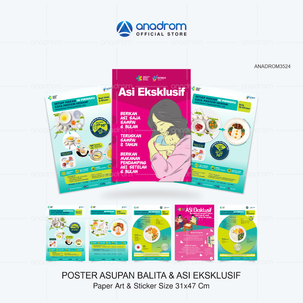 Jual Poster Asupan Balita & Asi Eksklusif | Poster Kesehatan | Anadrom ...