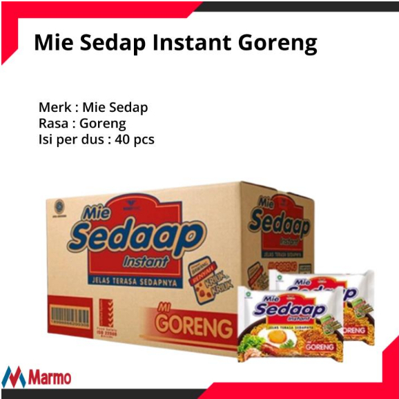 Jual MIE SEDAAP INSTANT GORENG - PER DUS (40 PCS) / Mie Sedap | Shopee ...