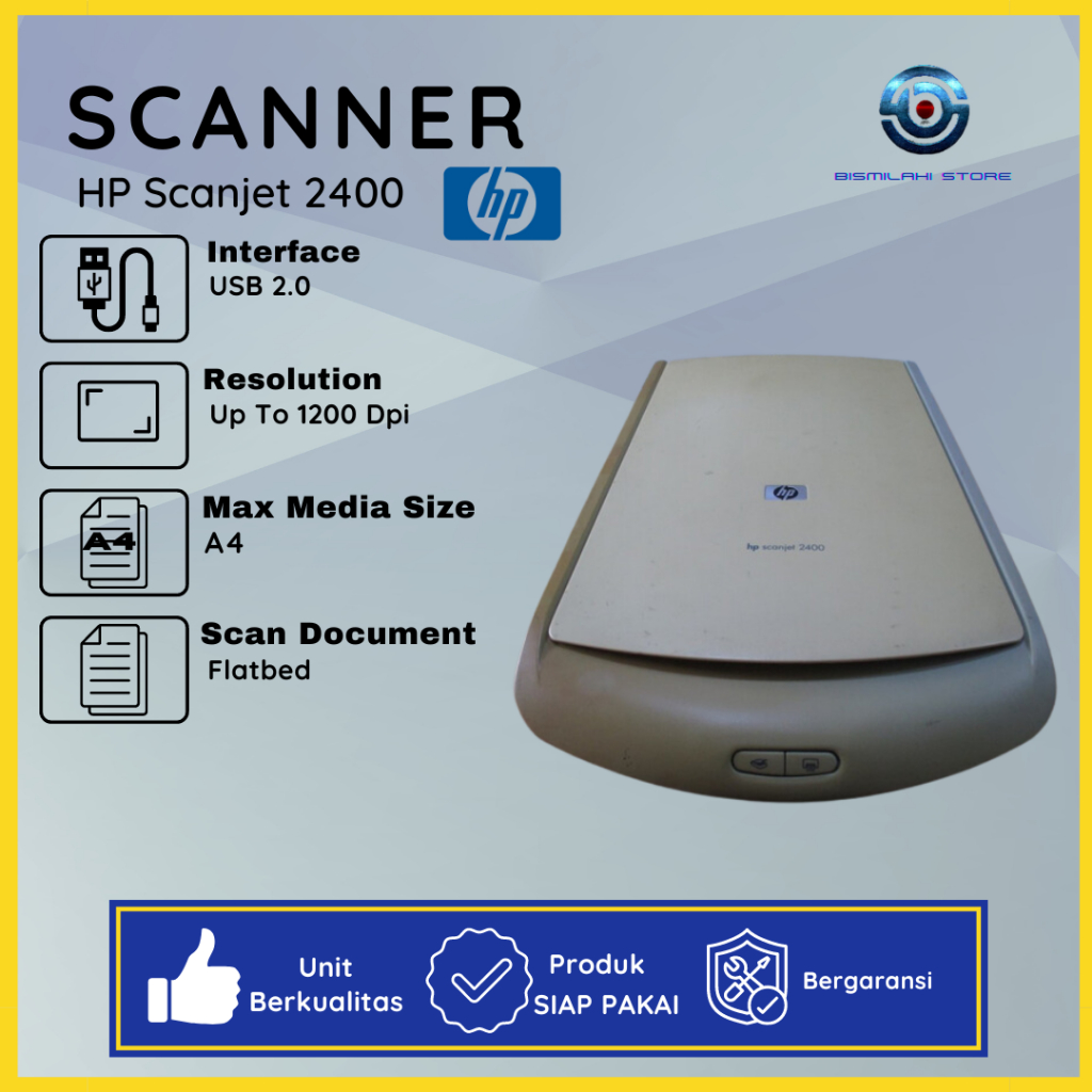 Jual Scanner Hp Scanjet 2400 Scan Berwarna Ukuran Dokumen A4 | Shopee ...