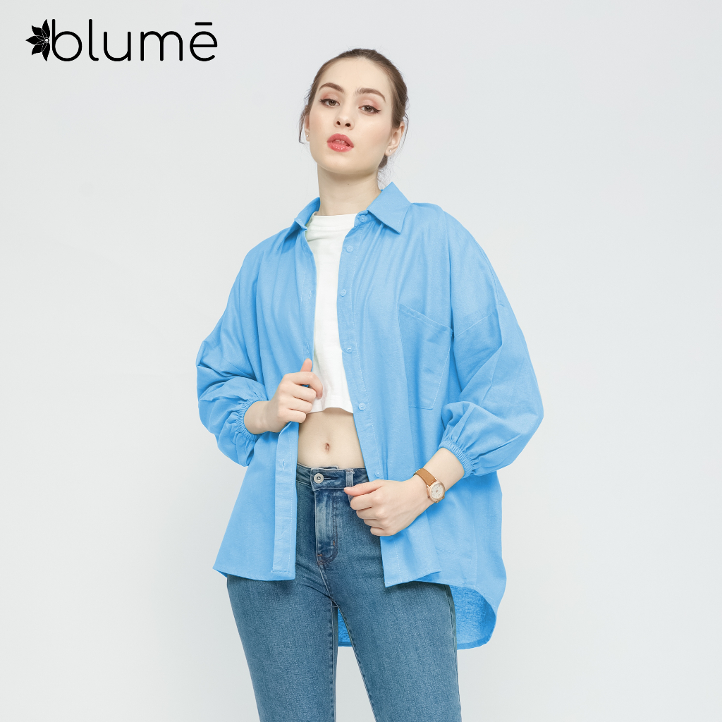 Jual blume - PEONY BLOUSE | KEMEJA OVERSIZE | BASIC OUTER | ATASAN WANITA | KEMEJA LINEN ...