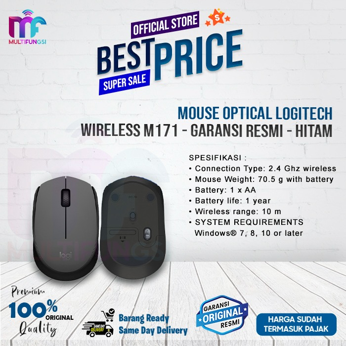 Jual Mouse Optical LOGITECH Wireless M171 - Garansi Resmi Hitam ...