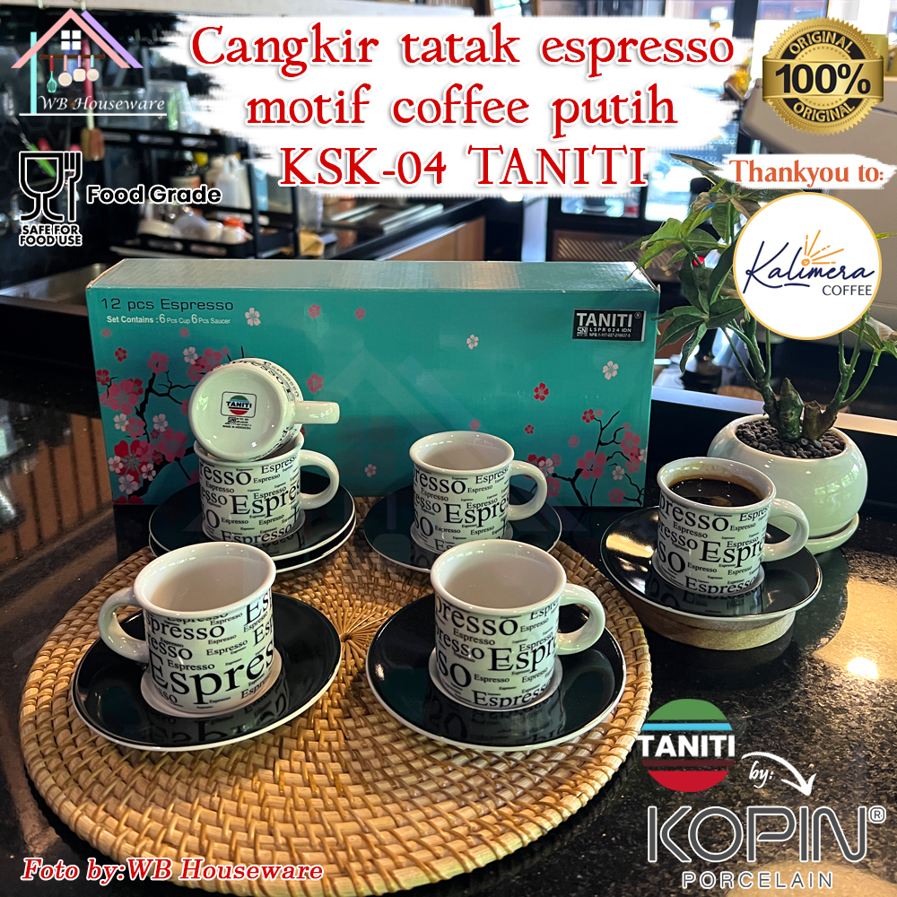 Jual TANITI by KOPIN Cangkir set 6pasang 90ml motif full print coffee ...