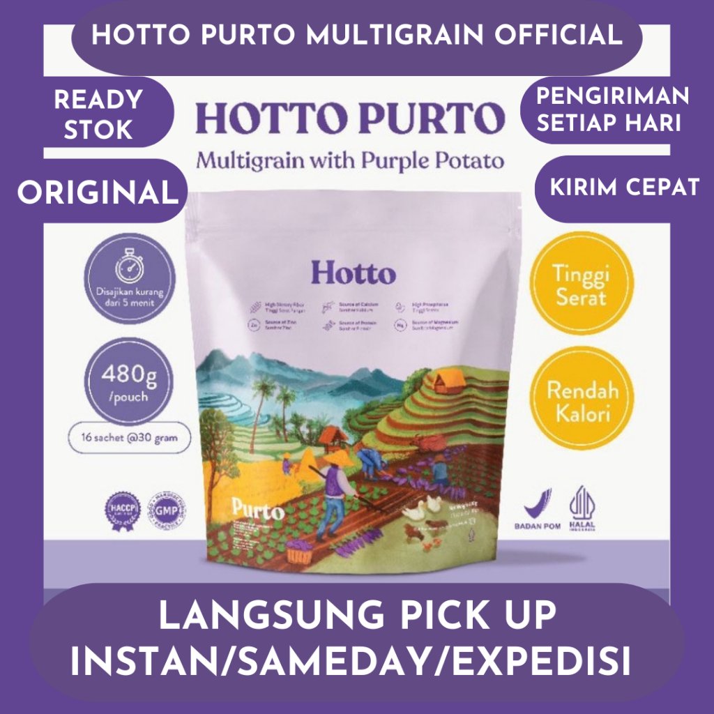 Jual Hotto Purto Multigrain with Purple Potato 1 Pouch (16 Sachet) | Shopee Indonesia