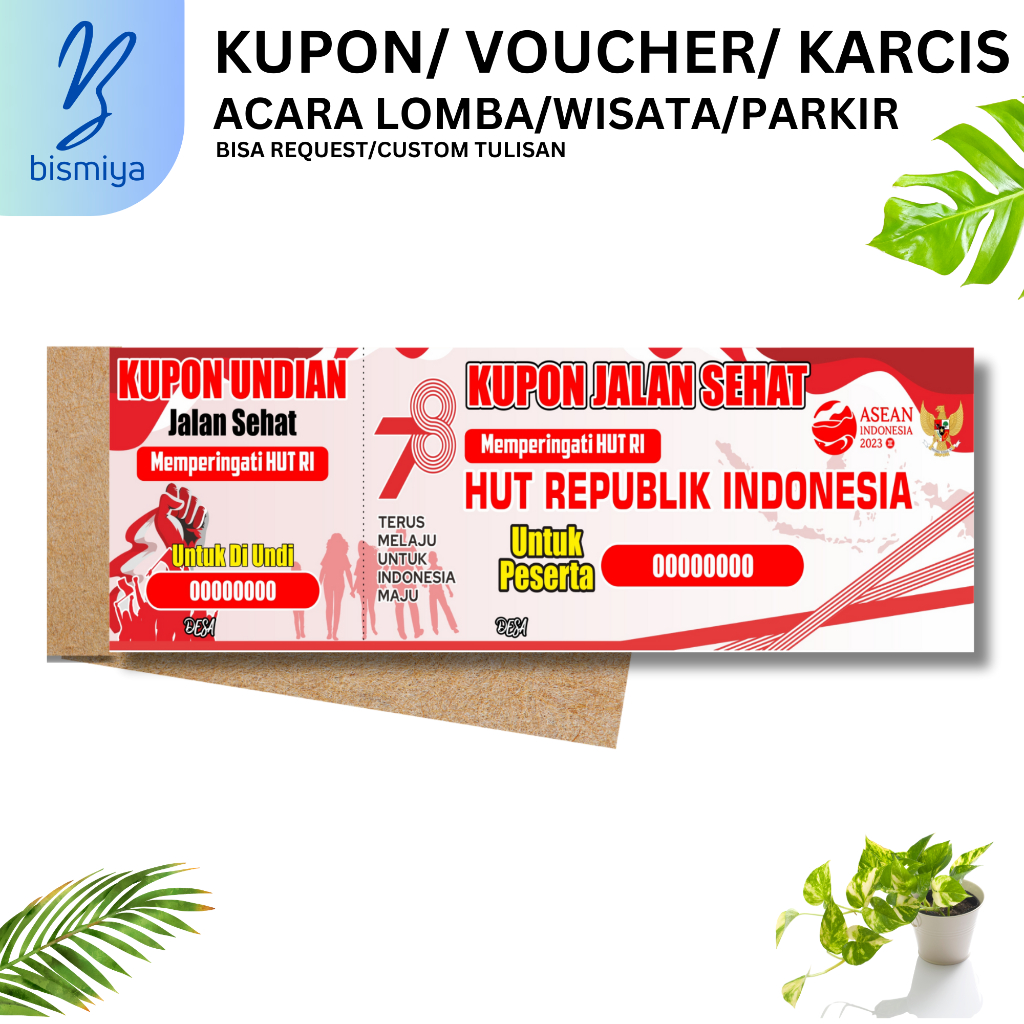 Jual KUPON / KUPON UNDIAN / KARCIS / KARCIS PARKIR / KUPON JALAN SEHAT ...