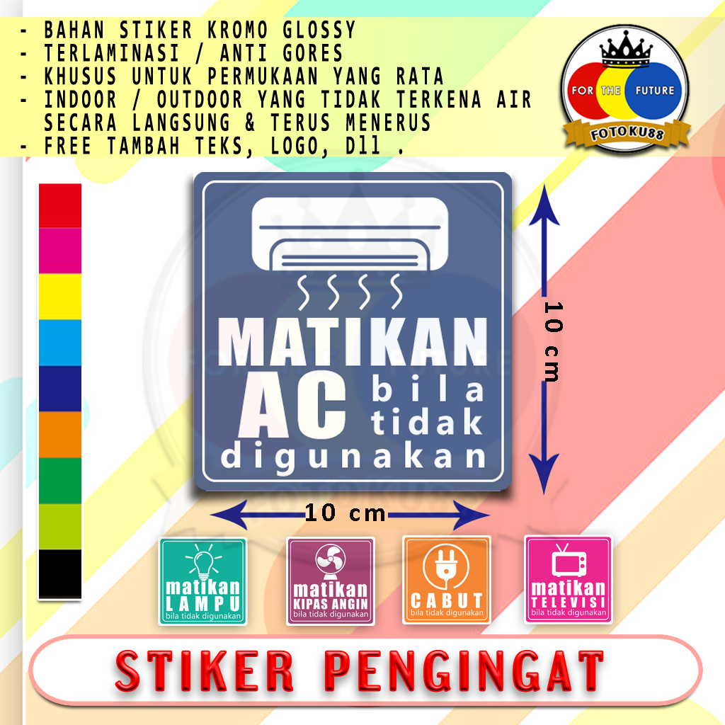 Jual Stiker Hemat Energi Size 10x10 cm Sudah Terlaminasi TEBAL Bahan ...