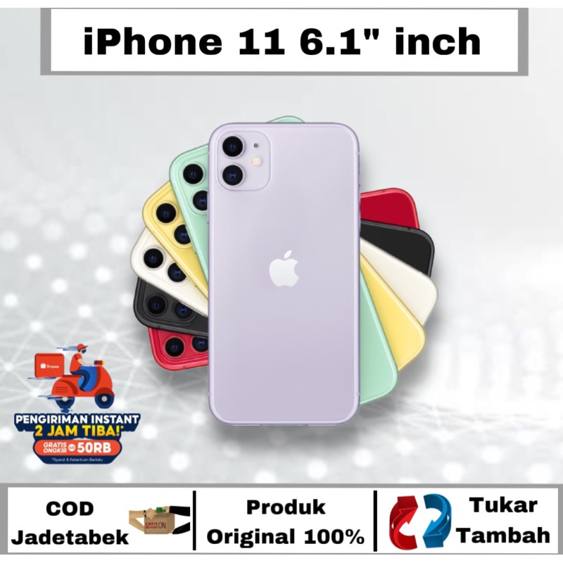 Jual Handphone 11 64GB - 128GB 256GB IBOX Green Purple Black White Red ...