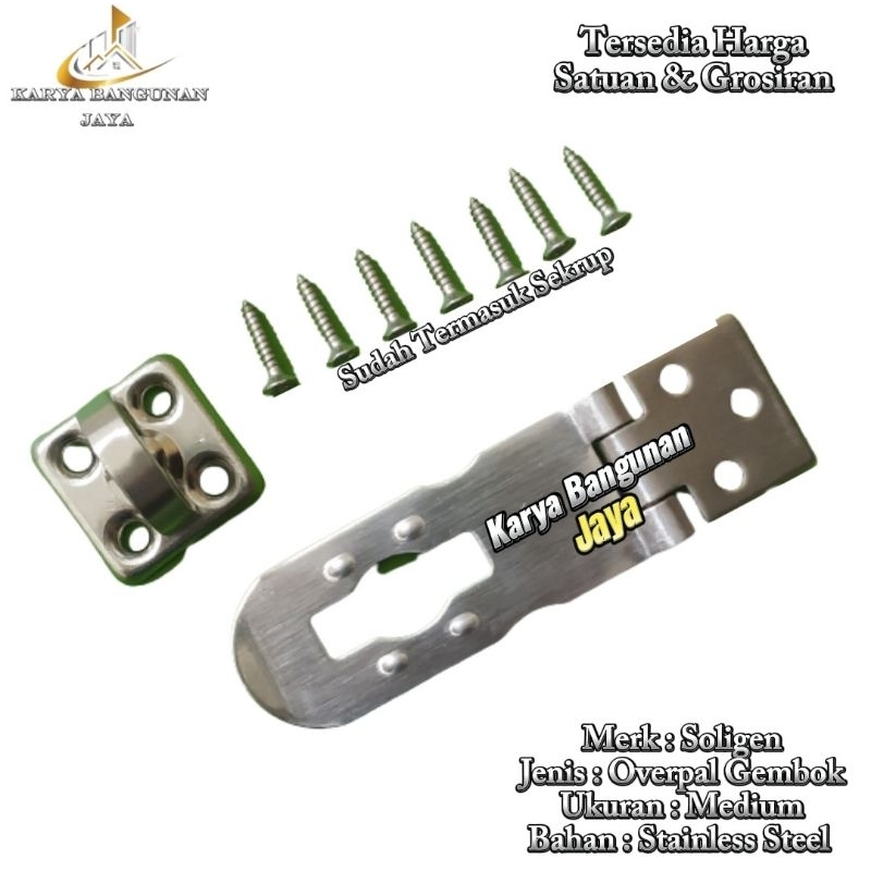 Jual Overpal Gembok Soligen Medium Stainless Steel - Grendel Kunci ...