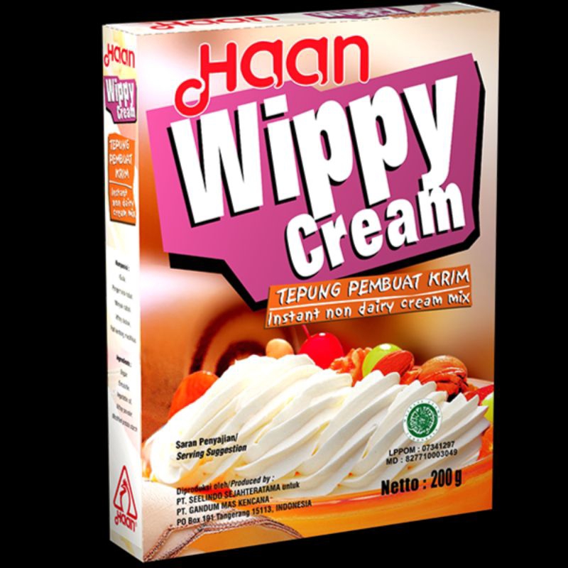 Jual WIPPY CREAM HAAN TEPUNG KRIM INSTANT BUBUK CREAM PREMIX ISI 400 GR ...