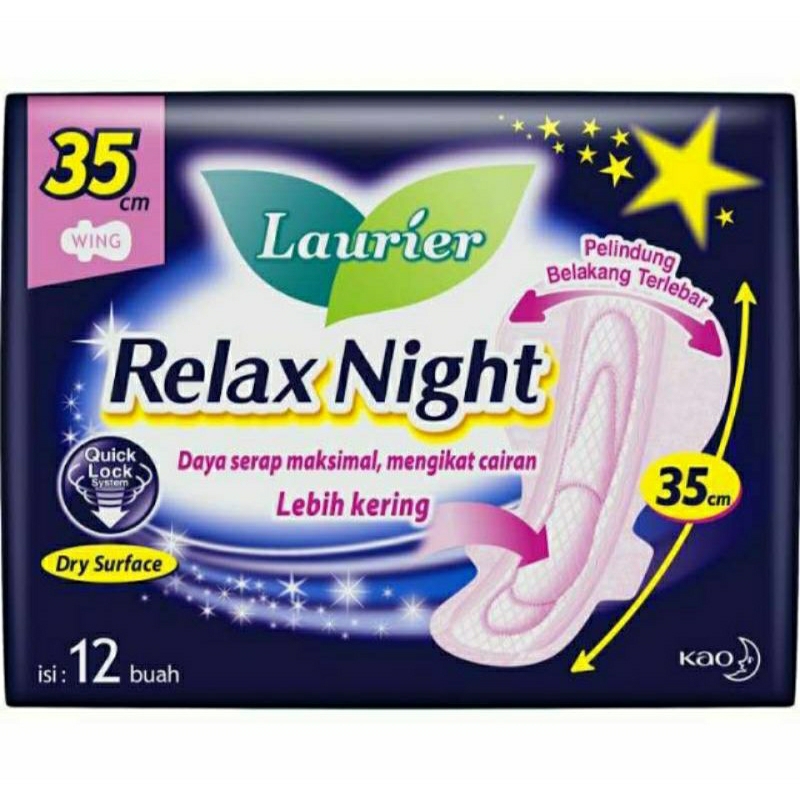 Jual LAURIER RELAX NIGHT 35CM ISI 12 PCS | Shopee Indonesia