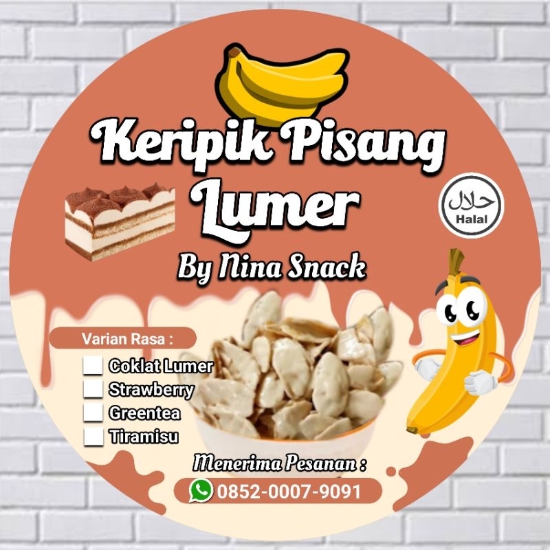 Jual Minimal Order 100 Pcs Stiker Keripik Pisang Lumer Stiker