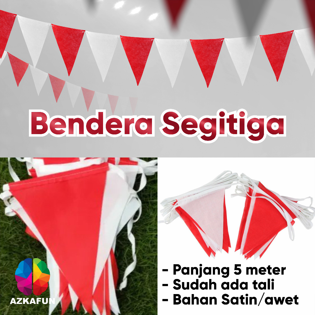 Jual Bendera Segitiga - Dekorasi bendera segitiga merah putih | Shopee Indonesia