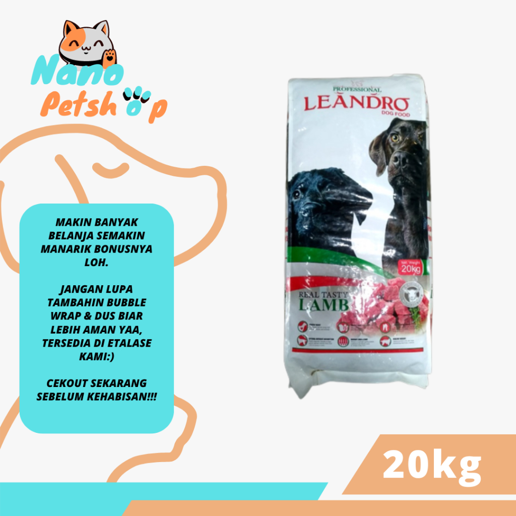 Jual Dog Food - LEANDRO DOG LAMB 20KG (REGULER) | Shopee Indonesia