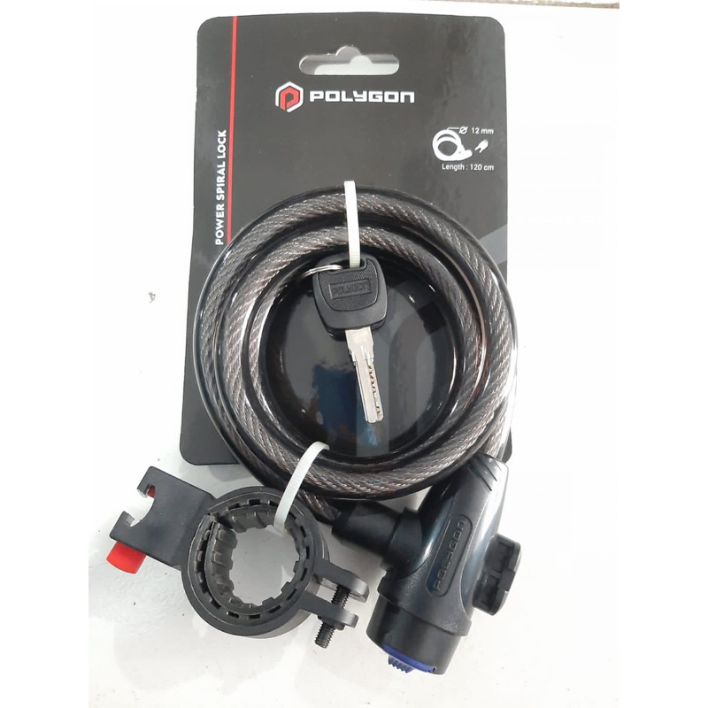 Jual LOCK SEPEDA / KUNCI SEPEDA MODEL SPIRAL POWER MERK POLYGON ...