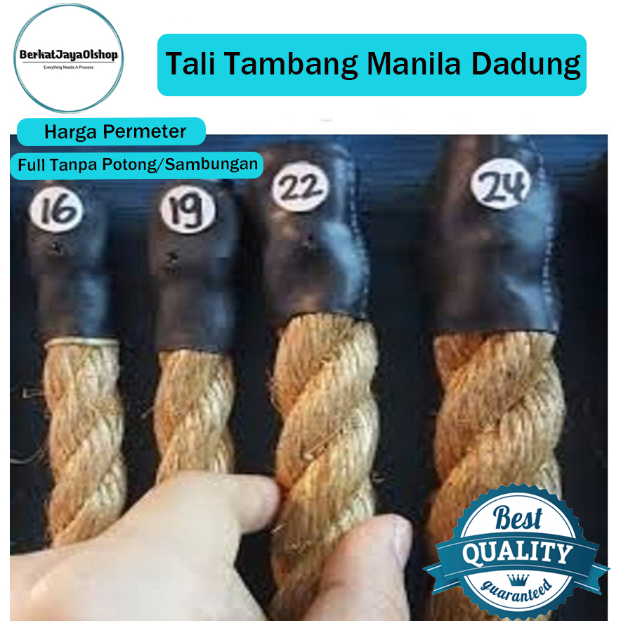 Jual Tali Tambang Besar 16mm 19mm Tampar Manila Goni Kapal Dadung Rami ...