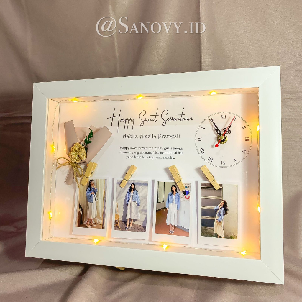 Jual flowers frame 3d 21x30 jam custom | FRAME FOTO | wisuda ...