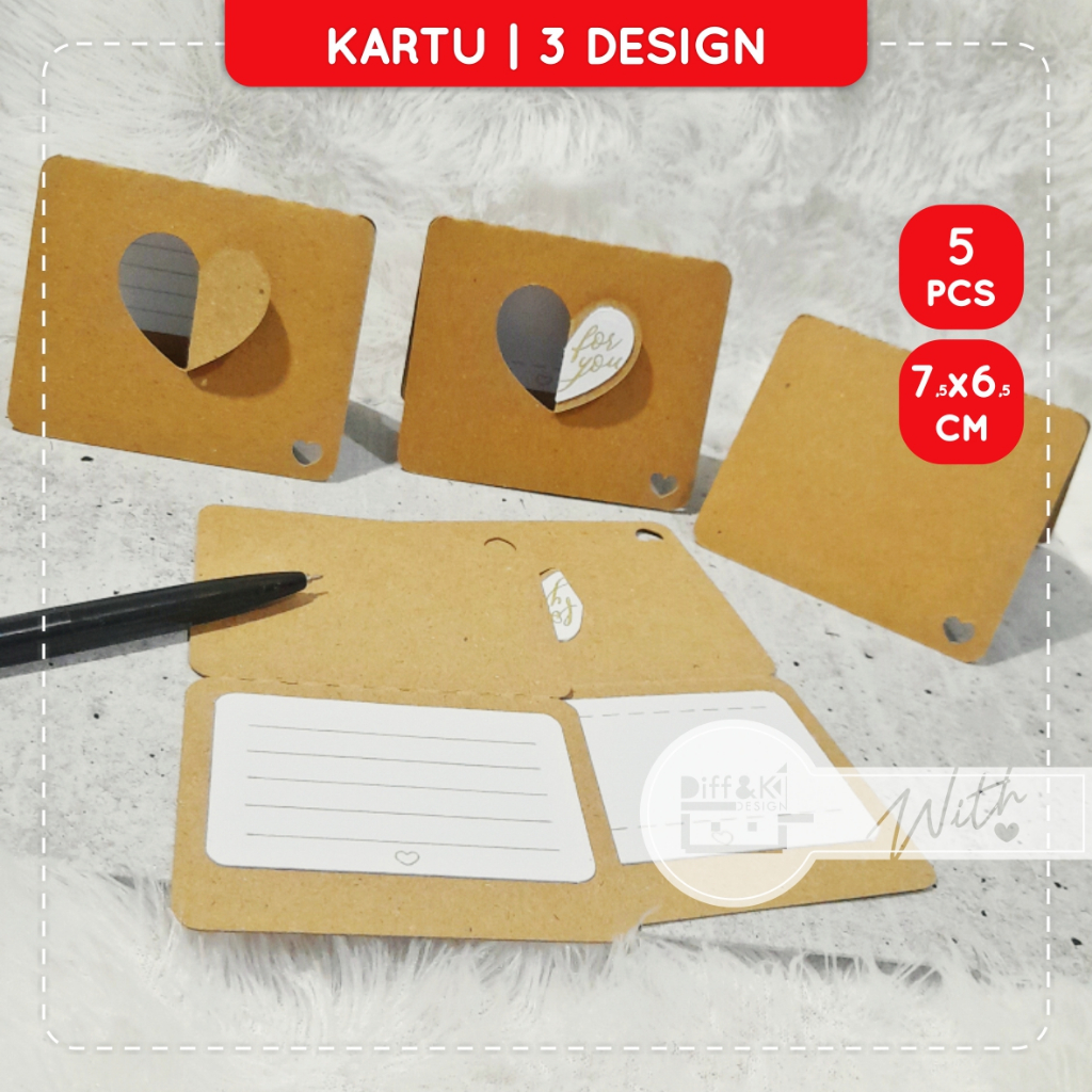 Jual Kartu Ucapan Lipat Polos Greeting Card Love Gift Card Aesthetic ...