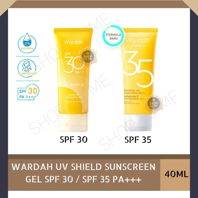 Jual Wardah UV Shield Essential Sunscreen Gel SPF 30 / SPF 35 +++ Original BPOM 40ml | Shopee ...