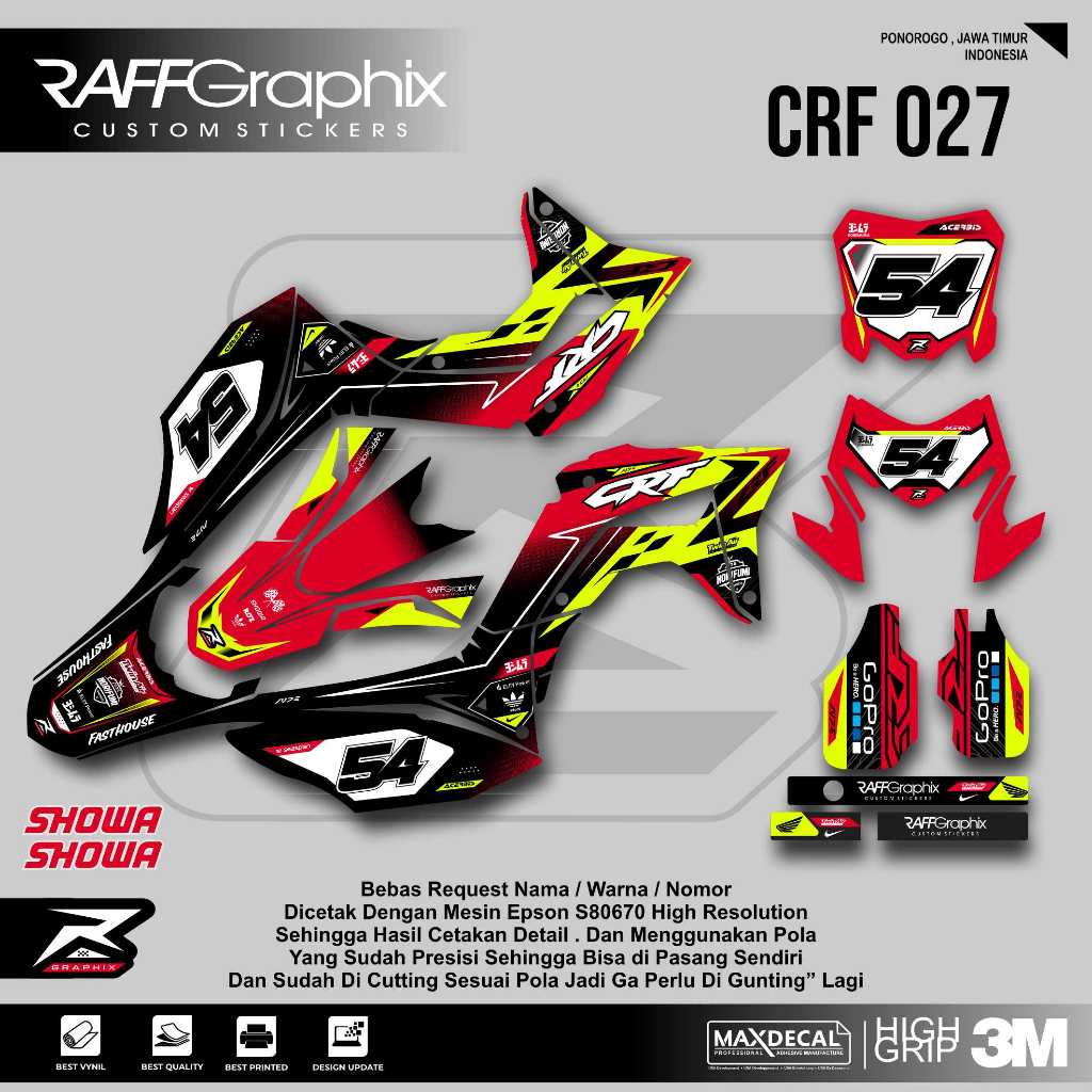 Jual DECAL CUSTOM CRF 150 FULL BODY /DECAL CRF 150 MERAH /STICKER CRF ...