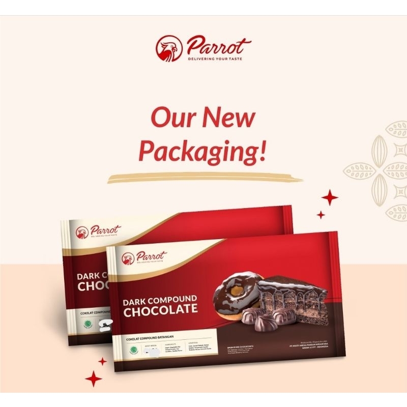 Jual parrot dark compound chocolate kemasan 500gr | Shopee Indonesia