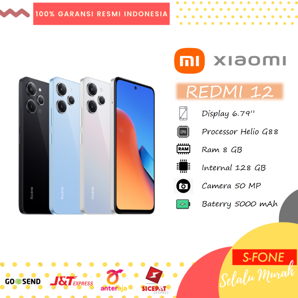 Jual Xiaomi Redmi 12 8/128 GB - 8/256 GB Garansi Resmi | Shopee Indonesia